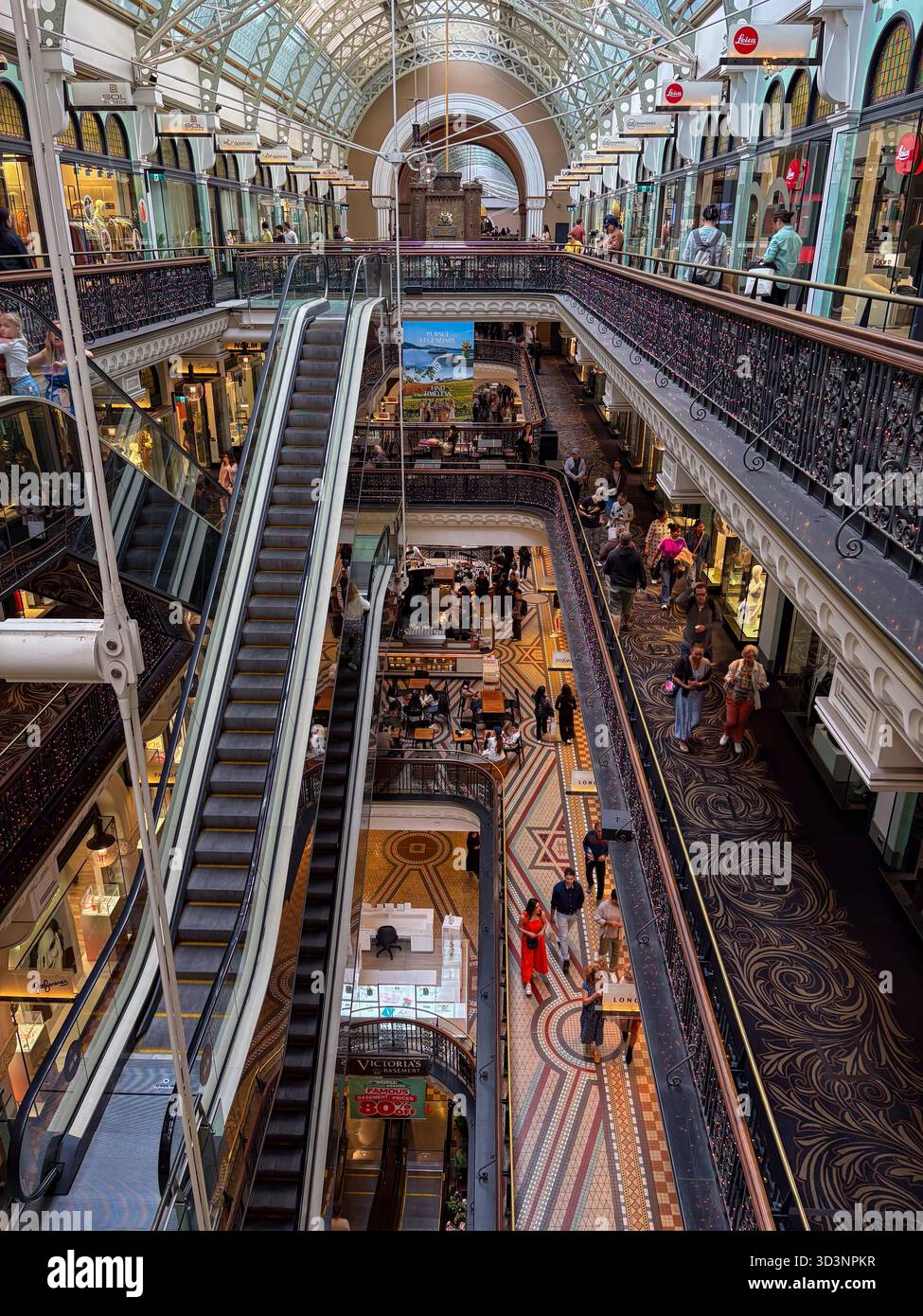 Queen Victoria Building in Sydney, Australia. View of the grand multi ...