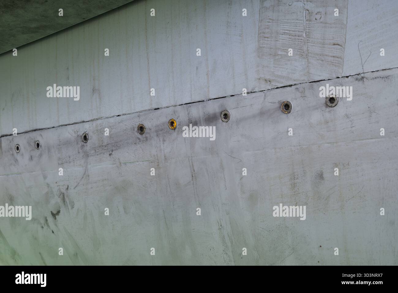 Aircraft fuselage joint line with screw fasteners detail Stock Photo ...
