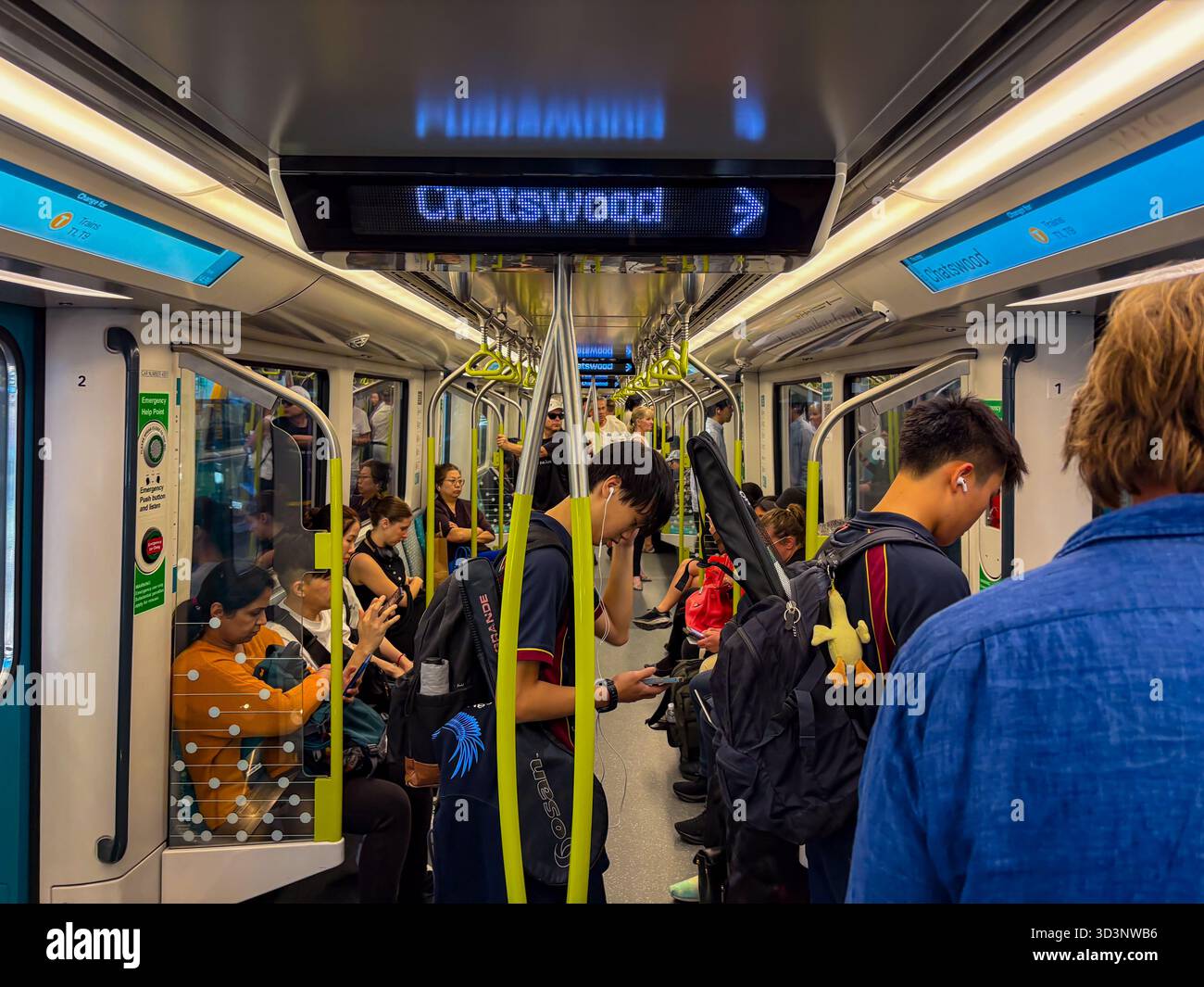people inside sydney metro train Stock Photo - Alamy