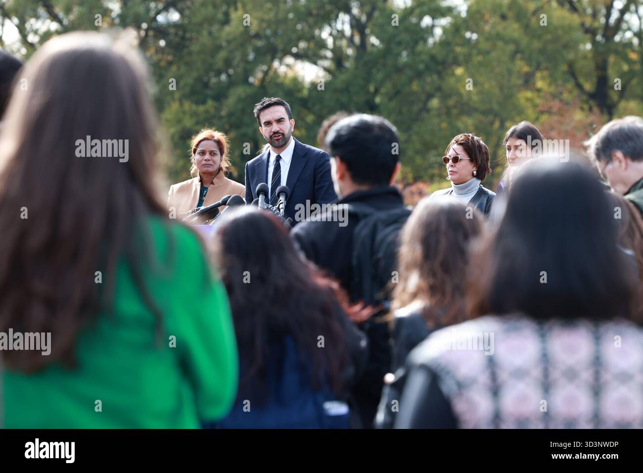 FLUSHING, NEW YORK - NOVEMBER 05: NYC Mayor elect Zohran Mamdani along ...