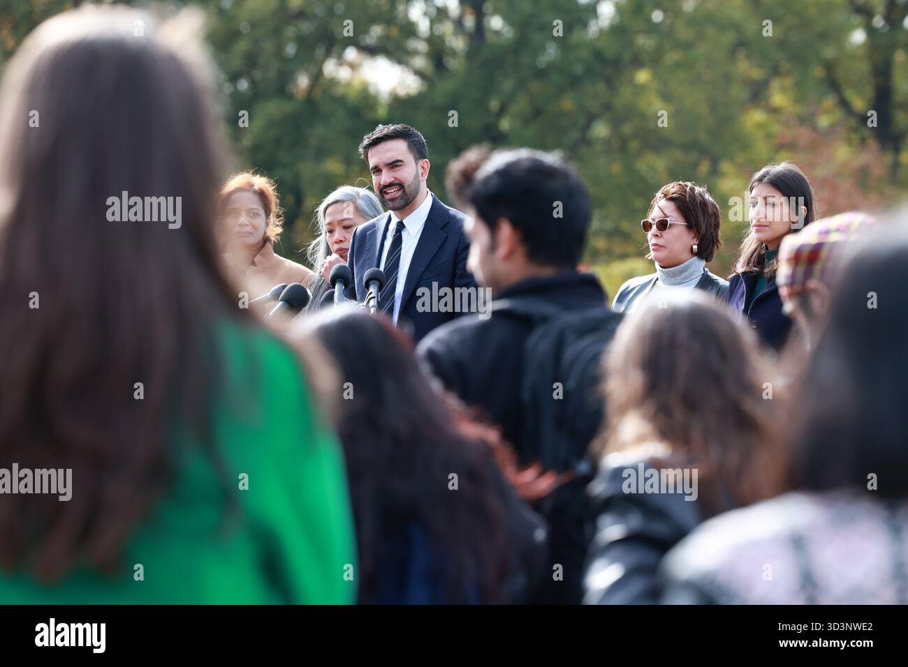FLUSHING, NEW YORK - NOVEMBER 05: NYC Mayor elect Zohran Mamdani along ...