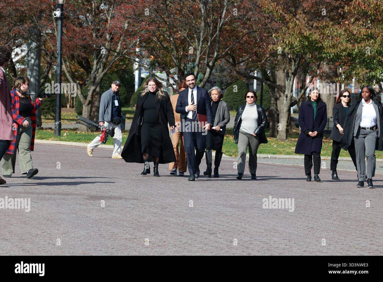 FLUSHING, NEW YORK - NOVEMBER 05: NYC Mayor elect Zohran Mamdani along ...