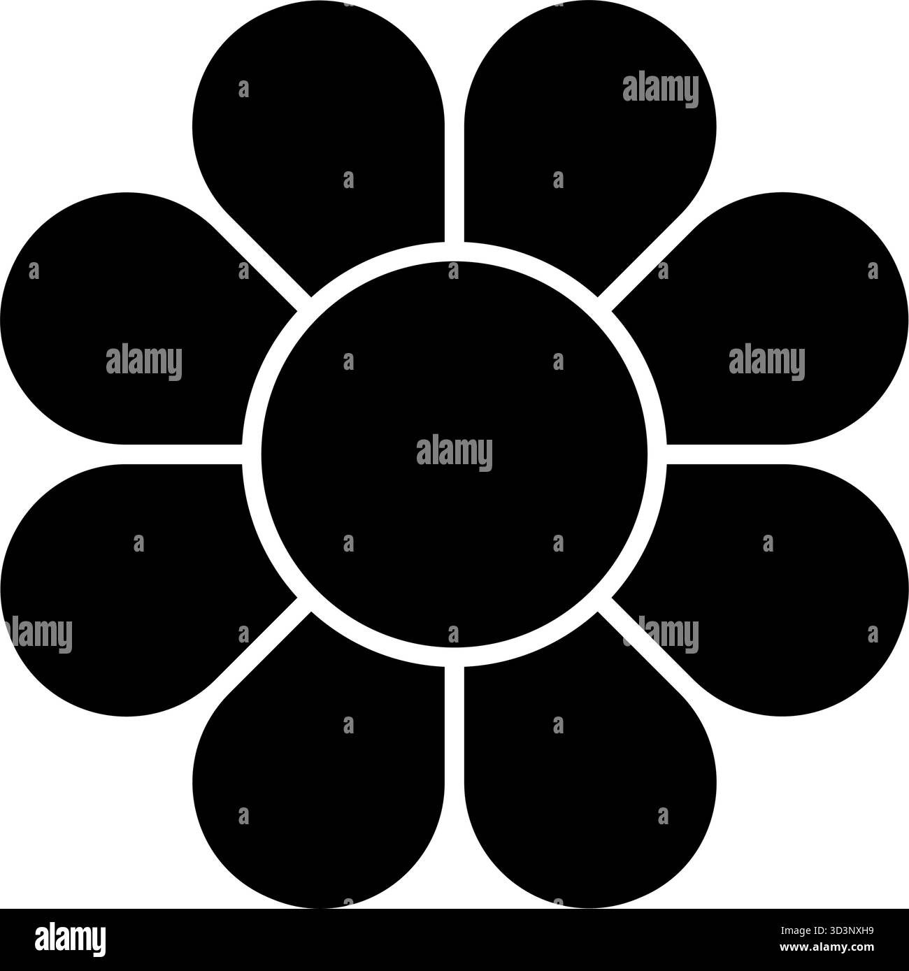 Flower diagram with 8 petals. Flower with eight leaves flat shape icon ...