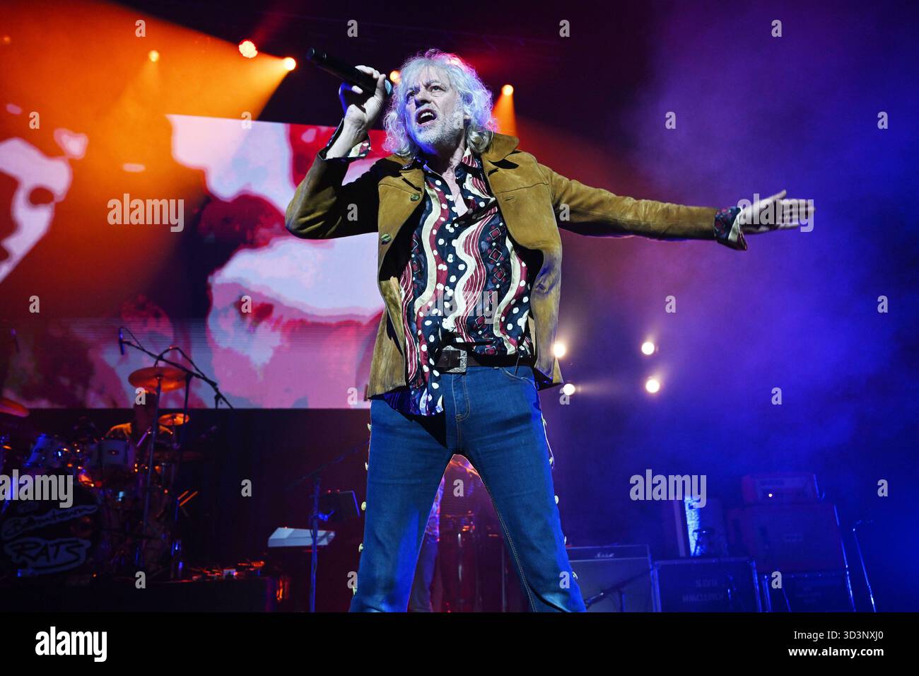 LONDON, ENGLAND - OCTOBER 31: Bob Geldof of ‘The Boomtown Rats’ performing at Eventim Apollo as ...