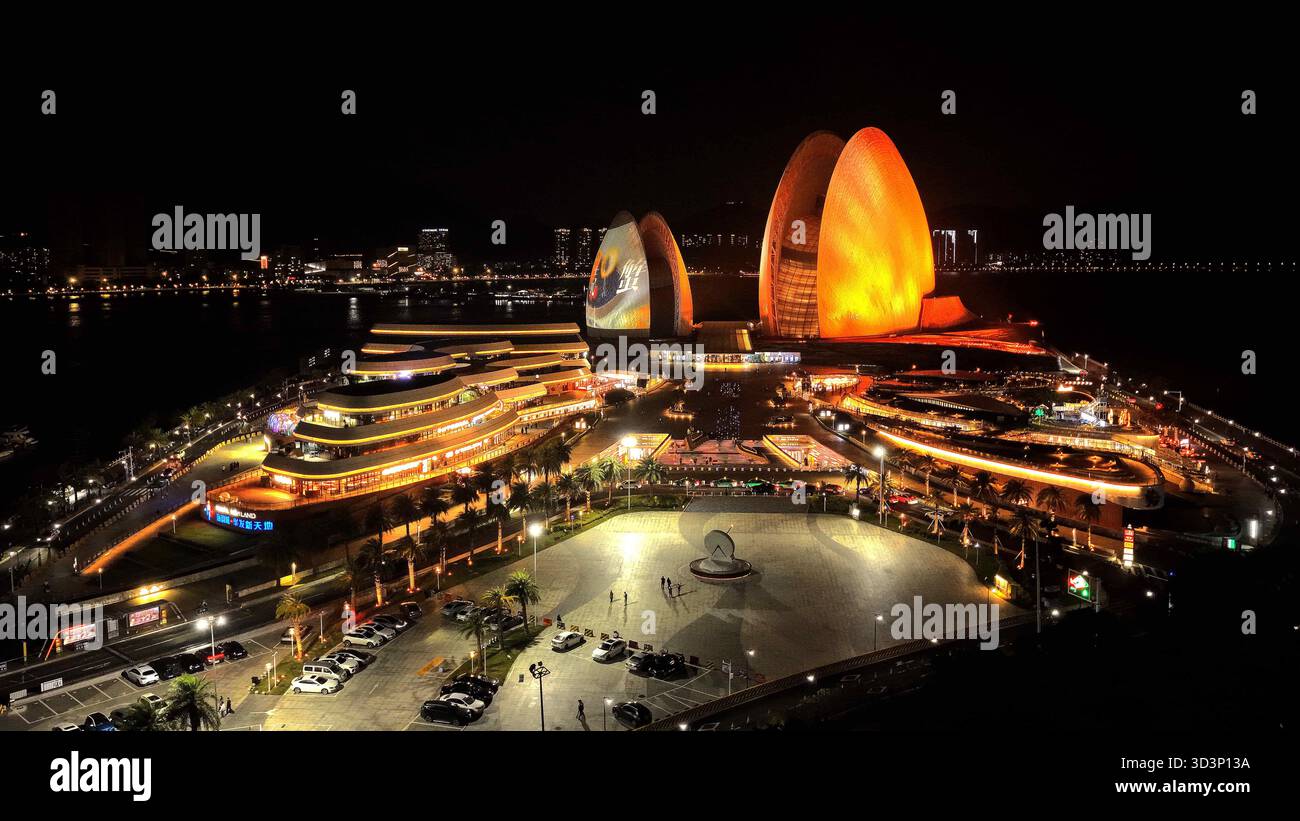 ZHUHAI, CHINA - NOVEMBER 5, 2025 - The night view of the landmark ...