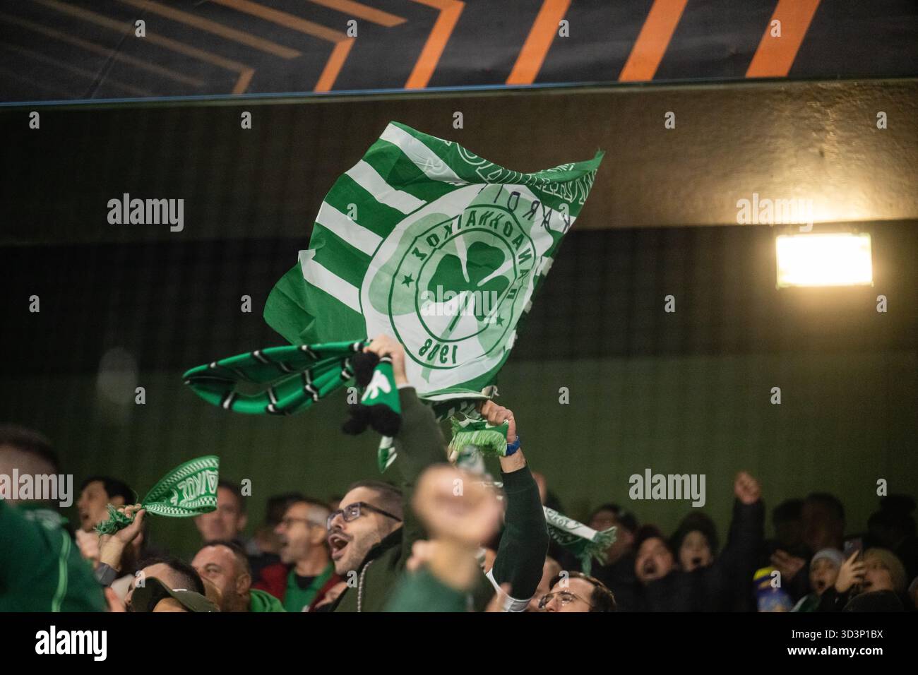Malmo, Sweden. 06th, November 2025. Football fans of Panathinaikos seen ...
