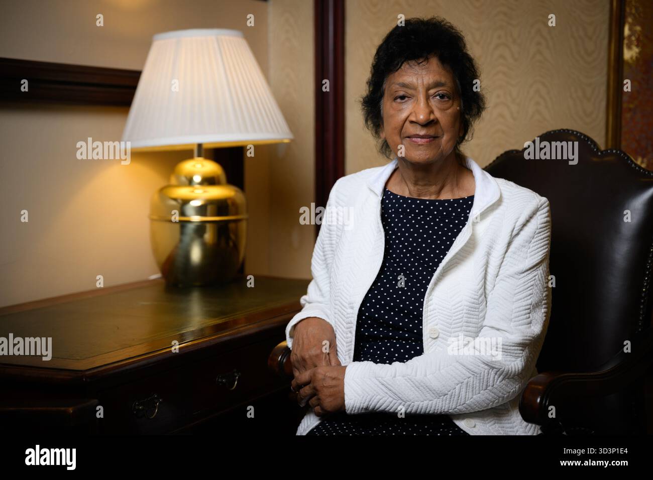 Former UN Human Rights High Commissioner Navi Pillay poses for a ...