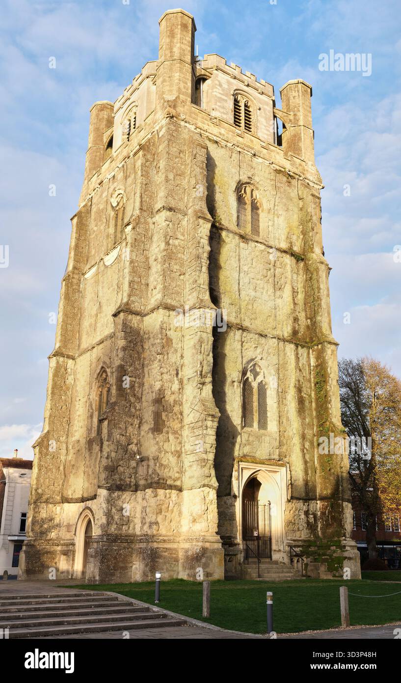 Detached bell tower at the medieval cathedral at Chichester, England ...