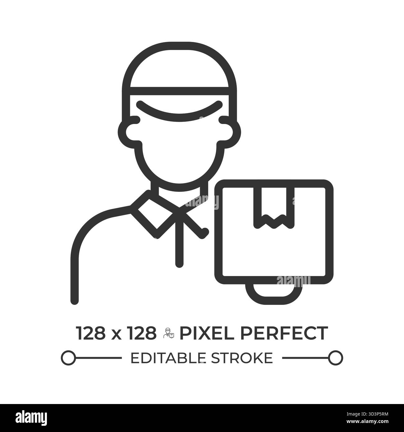 Delivery man courier flat Black and White Stock Photos & Images - Alamy