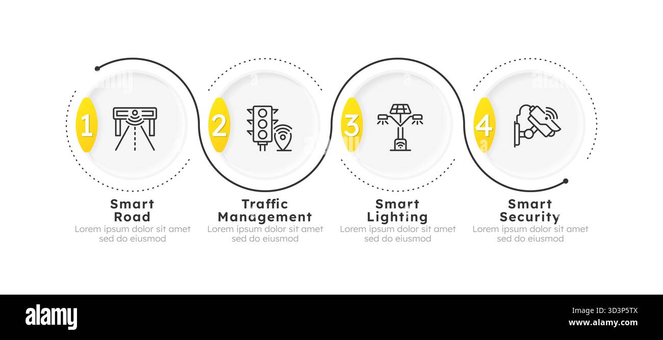 Smart traffic management infographic line circles Stock Vector Image ...