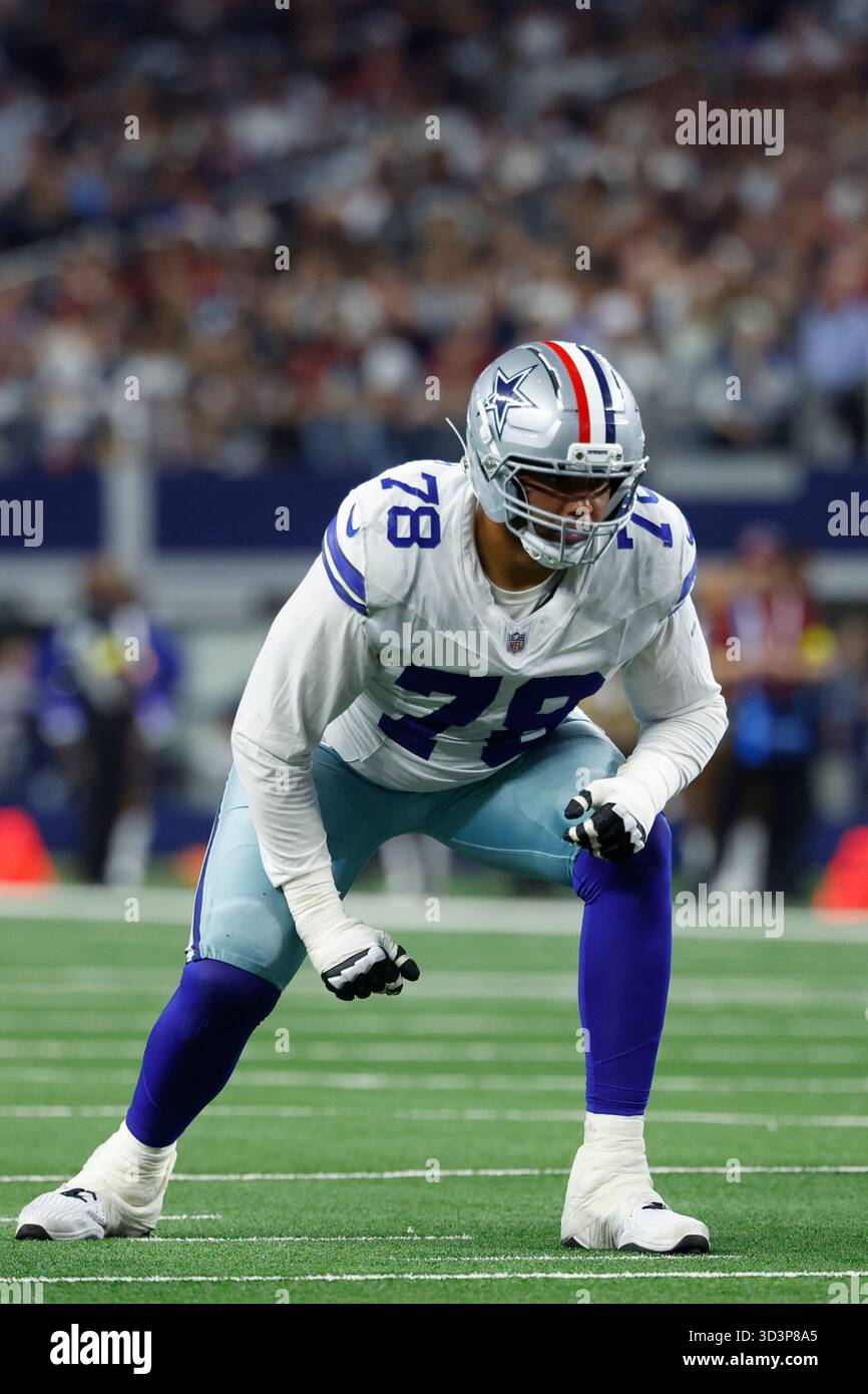 Dallas Cowboys offensive lineman Terence Steele (78) lines up for the ...