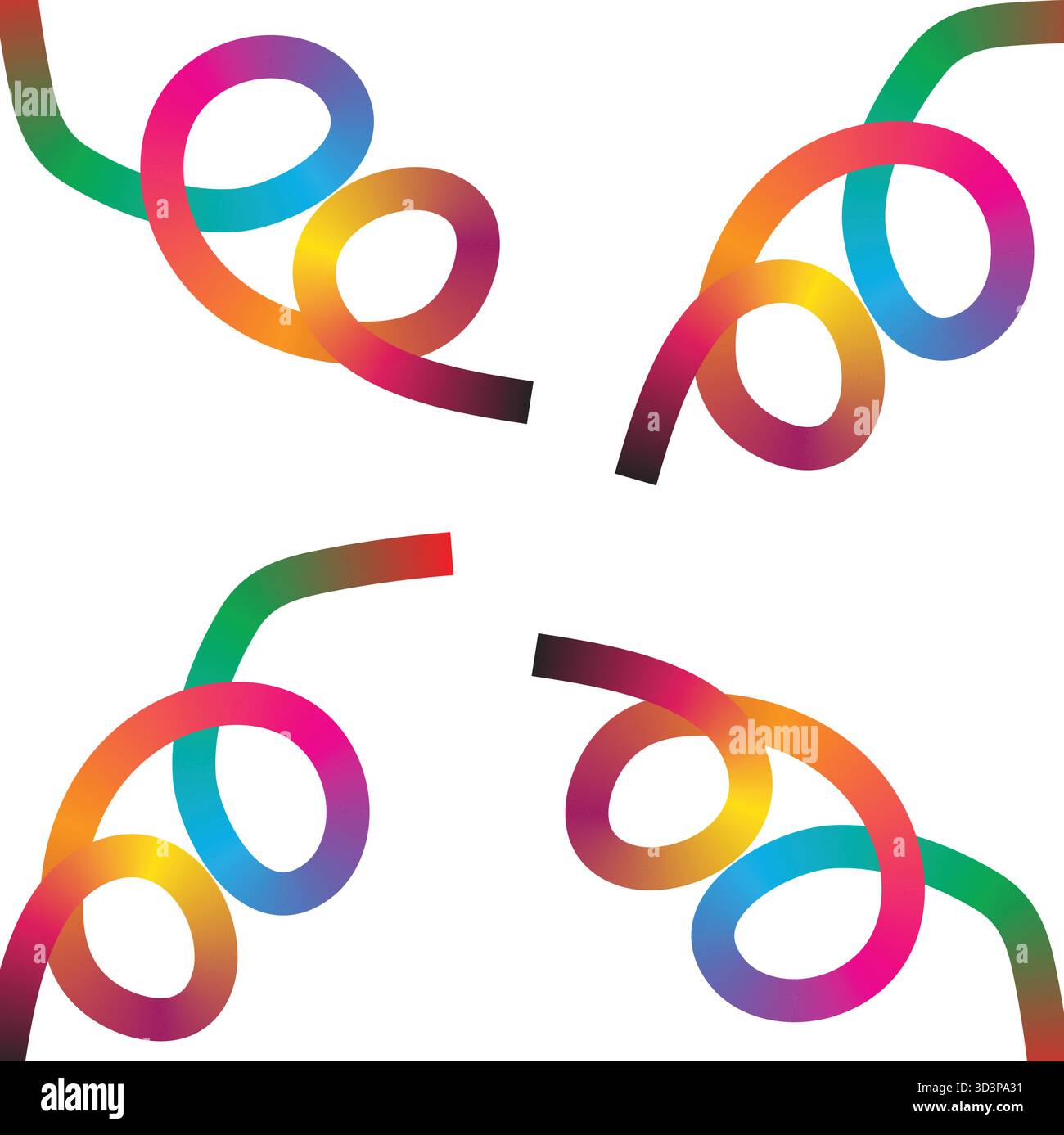 Abstract 3D Gradient Color Lines: Vector Wave Shape Pattern with ...