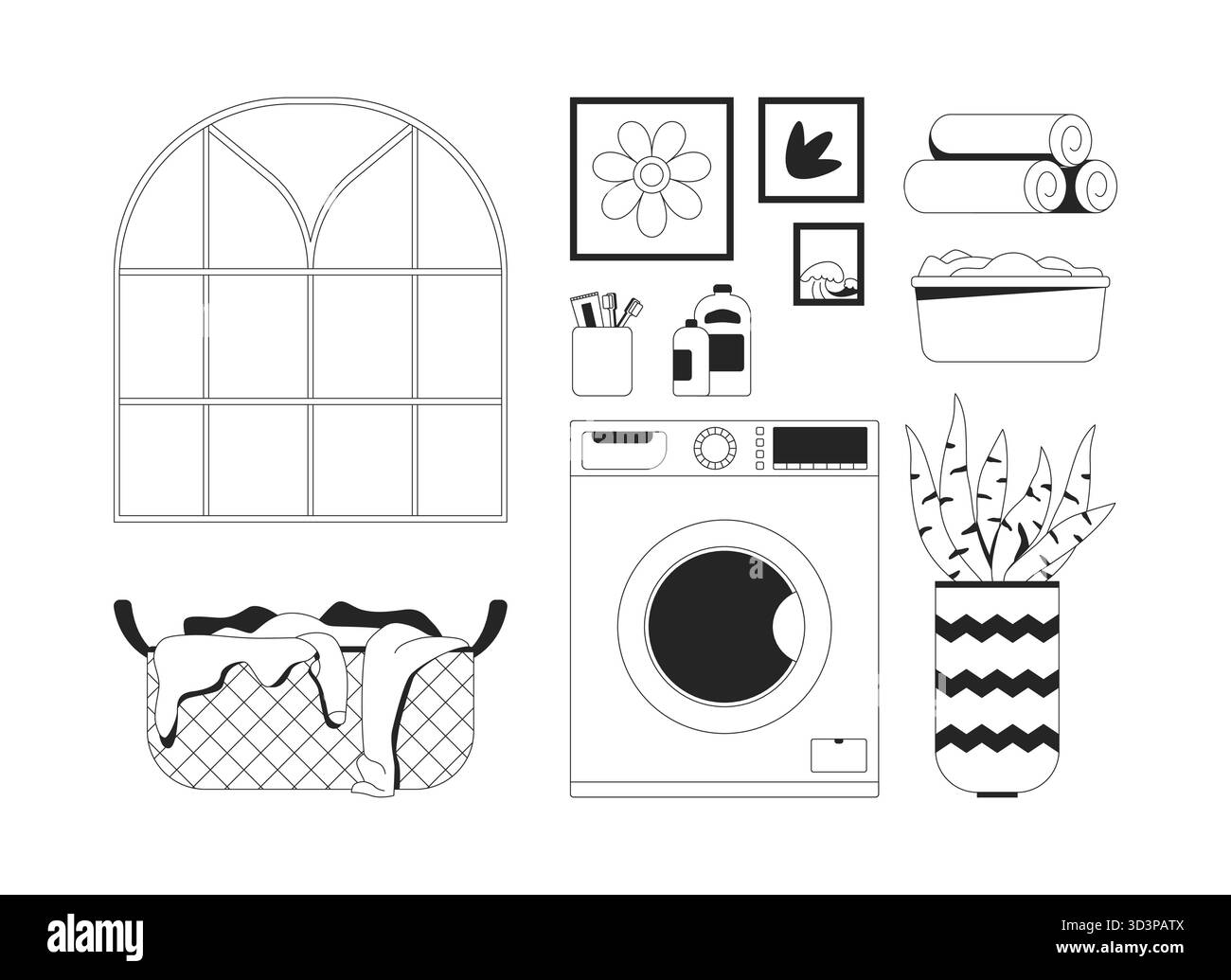 Laundry room black white Cut Out Stock Images & Pictures - Alamy