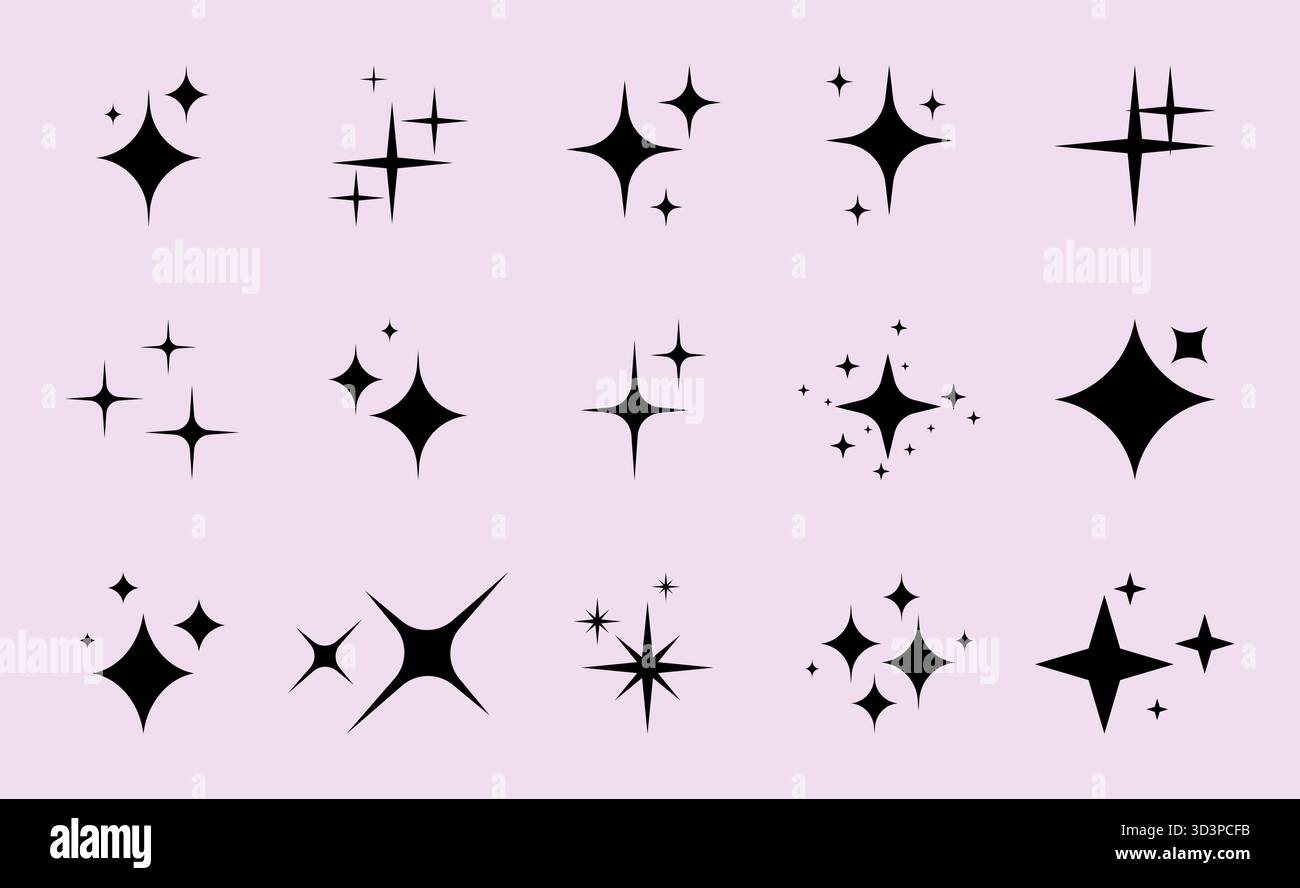 Star spark icon black Stock Vector Images - Alamy