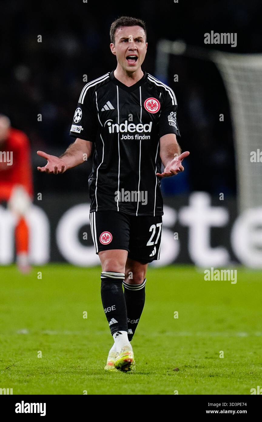 Mario Gotze of Eintracht Frankfurt reacts during the UEFA Champions ...