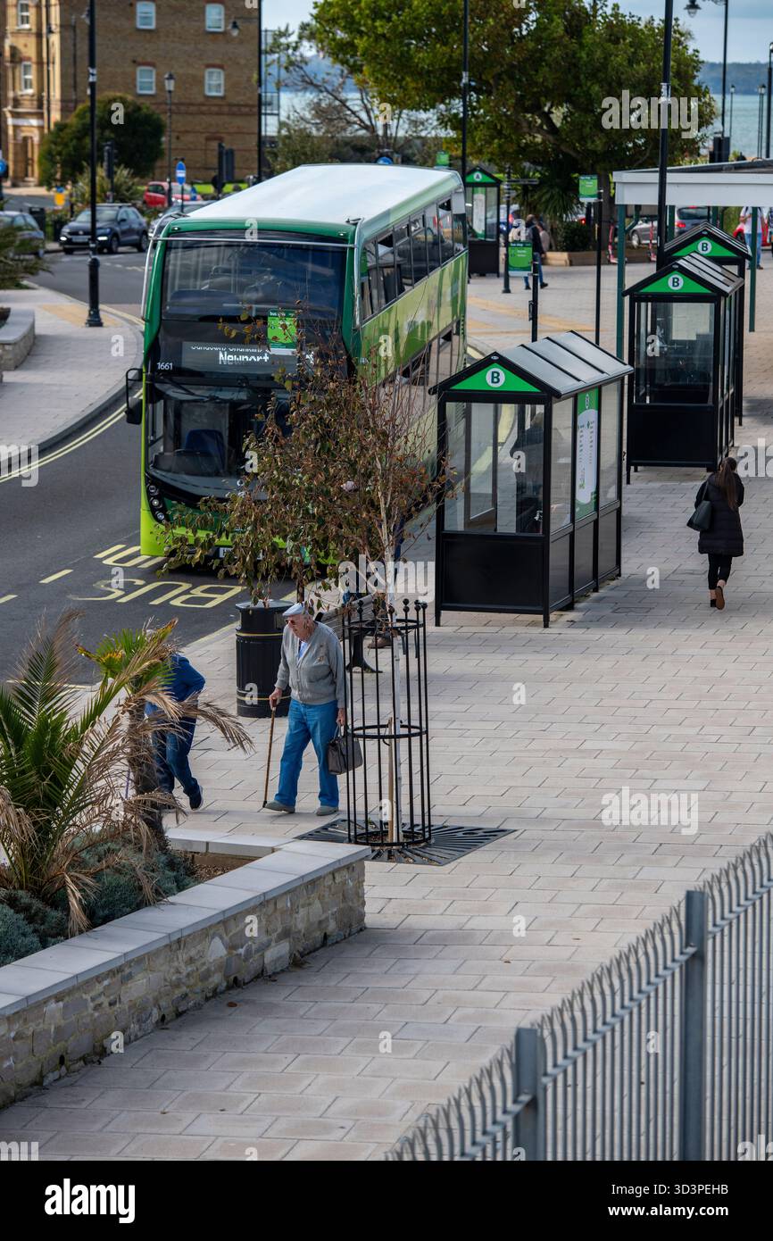 Bus station and transport interchange at Ryde esplanade on the seafront ...