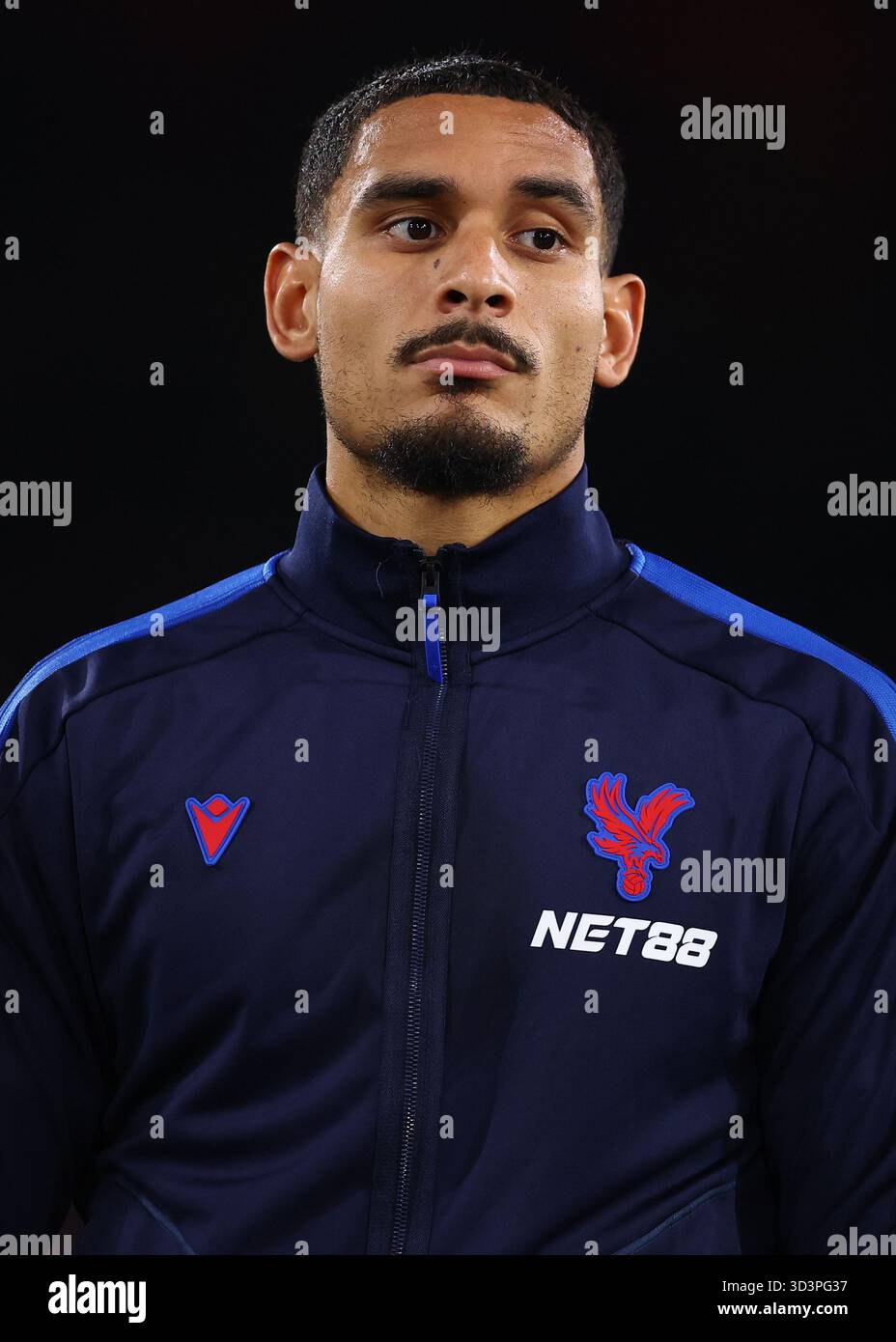 London, England, 6th November 2025. Maxence Lacroix of Crystal Palace lines up ahead of the ...