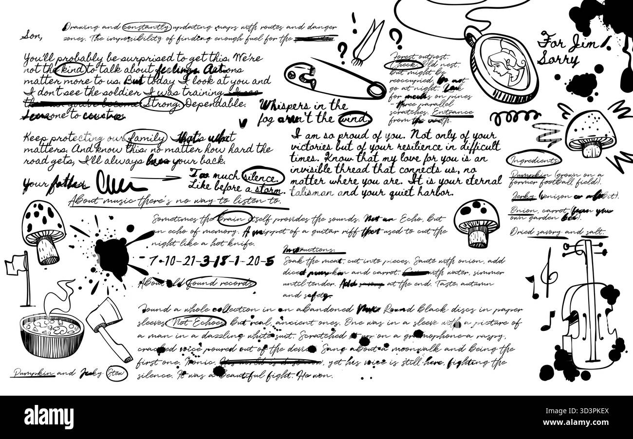 Ink and charcoal on paper Stock Vector Images - Alamy