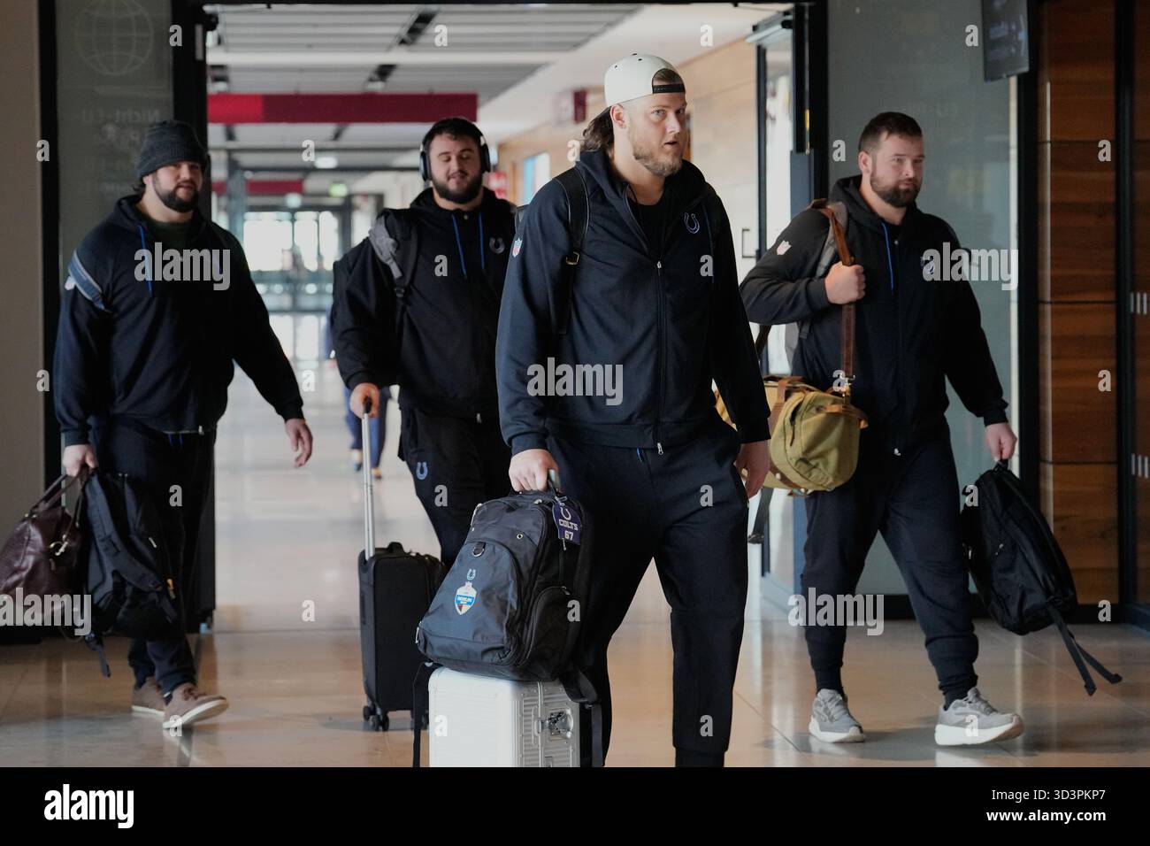 Indianapolis Colts offensive tackle Luke Tenuta arrives with team mates ...