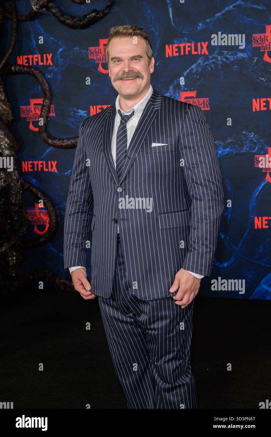 LOS ANGELES, USA. November 06, 2025: David Harbour at the premiere for ...