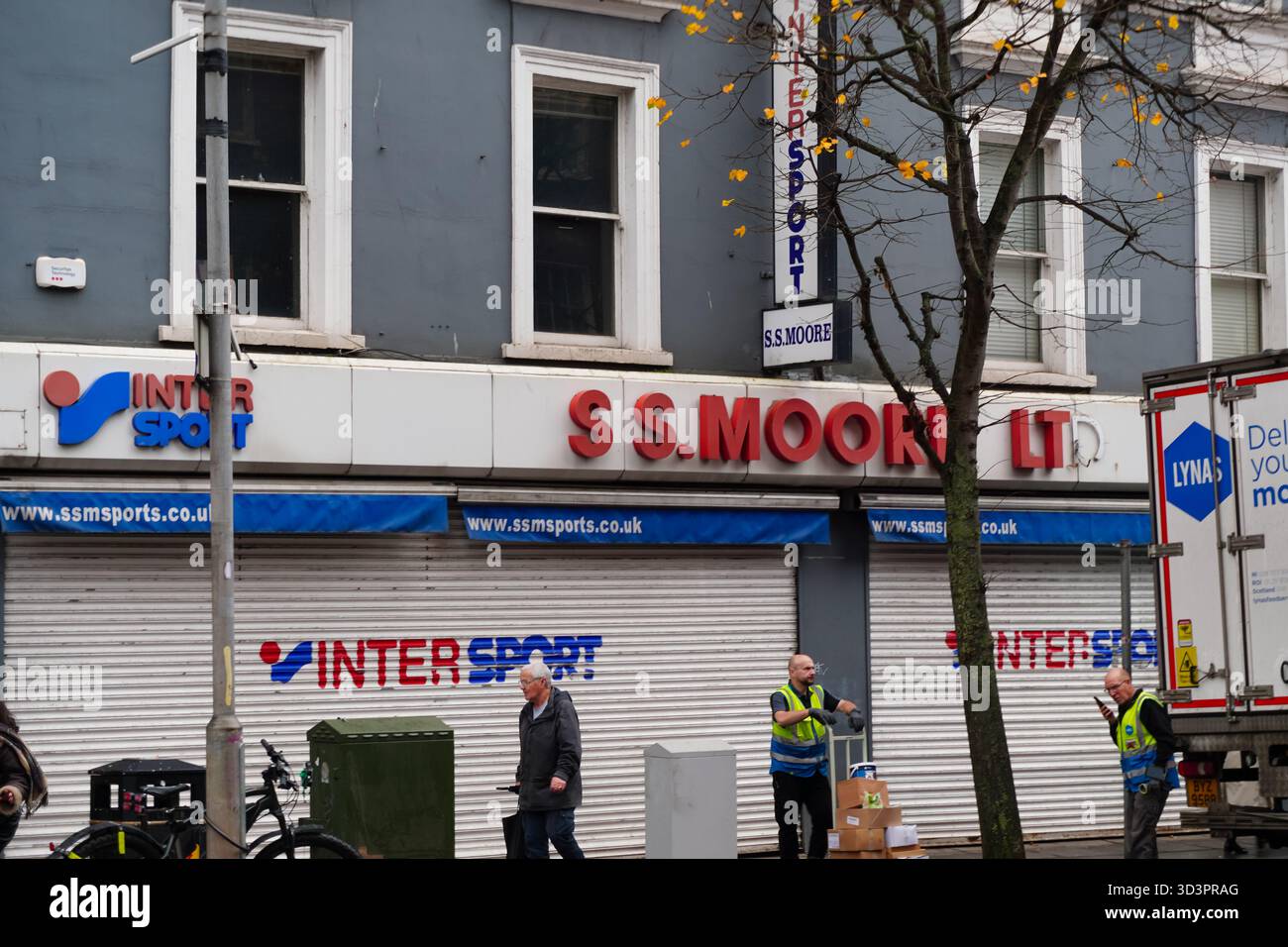 Belfast, United Kingdom 07/11/2025 Popular Belfast sports shop SS Moore ...