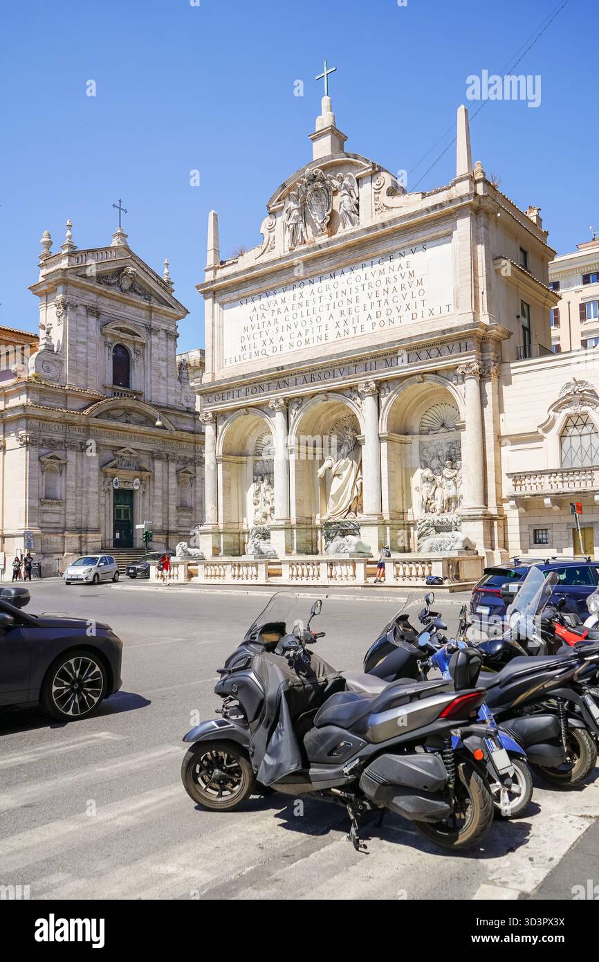 Fountain of Moses and Church of Santa Maria della Vittoria Stock Photo ...