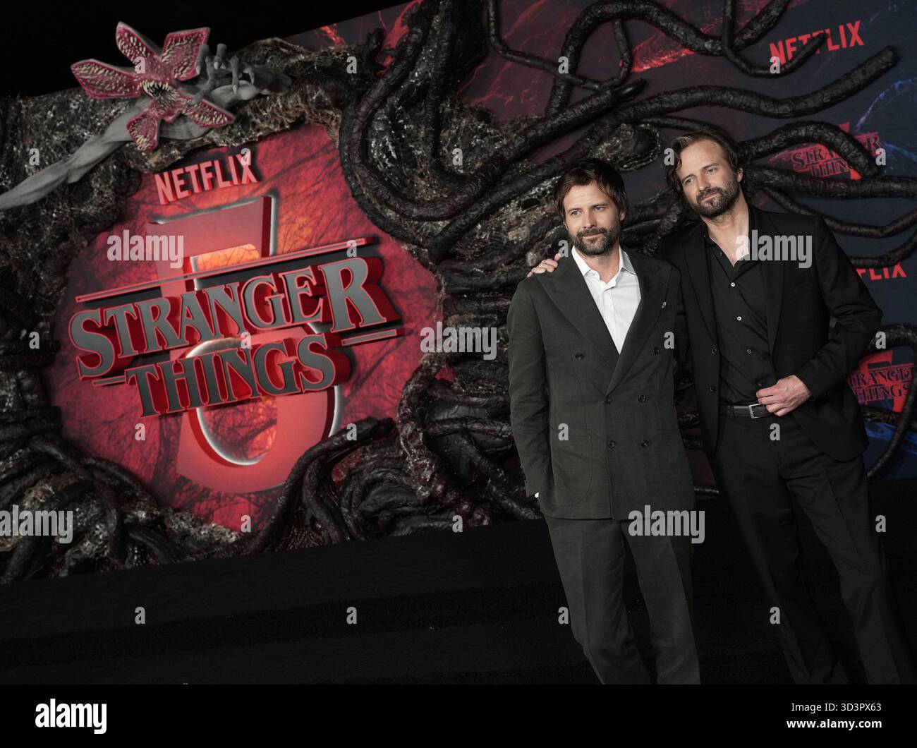 (L-R) Ross Duffer and Matt Duffer at the Netflix's STRANGER THINGS ...