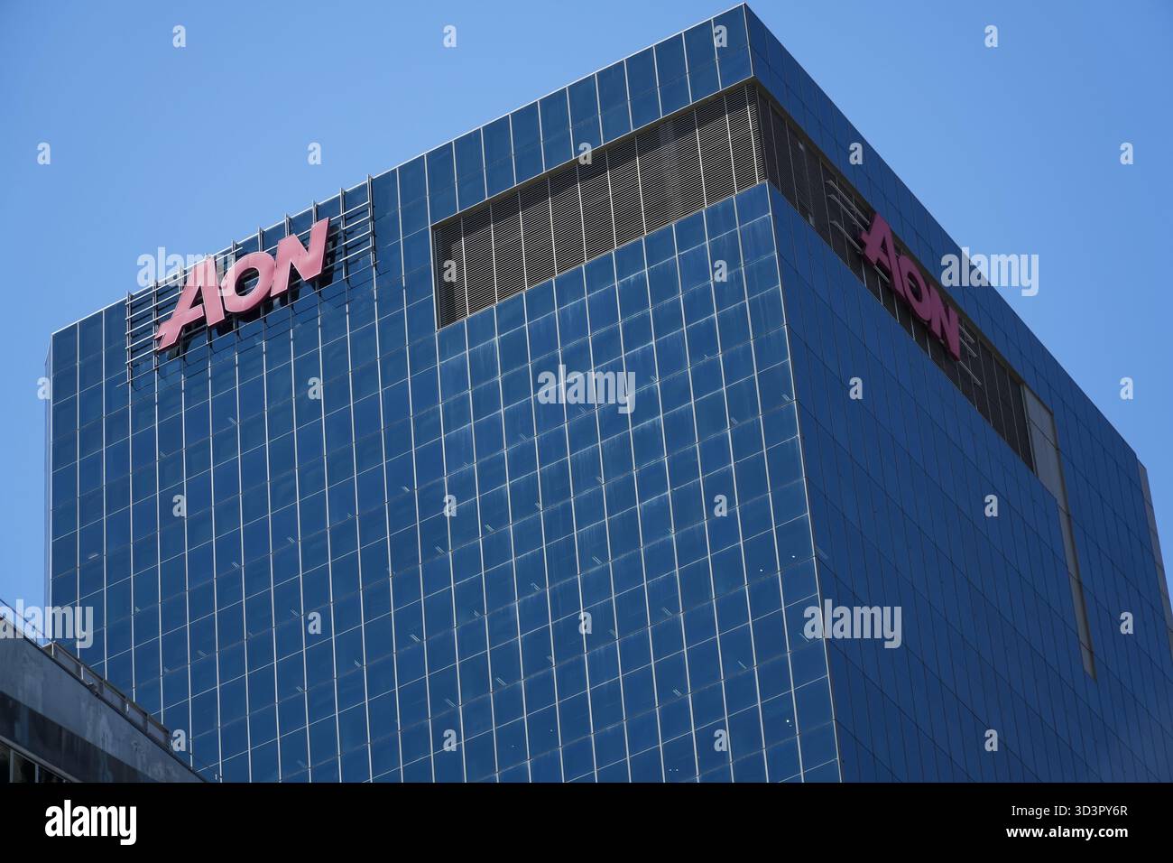 AON office building in Sydney, Australia, featuring its prominent pink ...