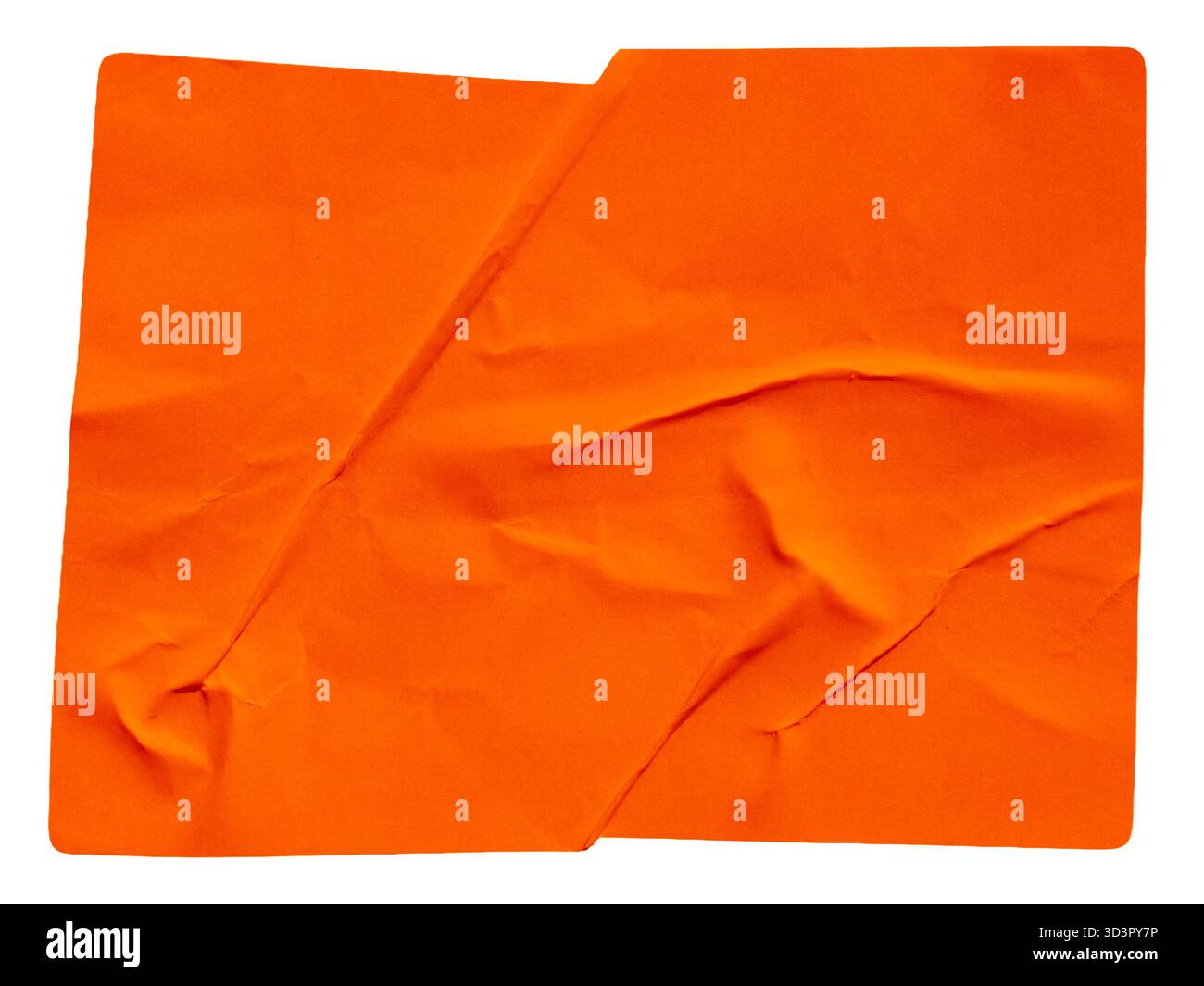 Orange adhesive glued wrinkled paper sticker label Stock Photo - Alamy