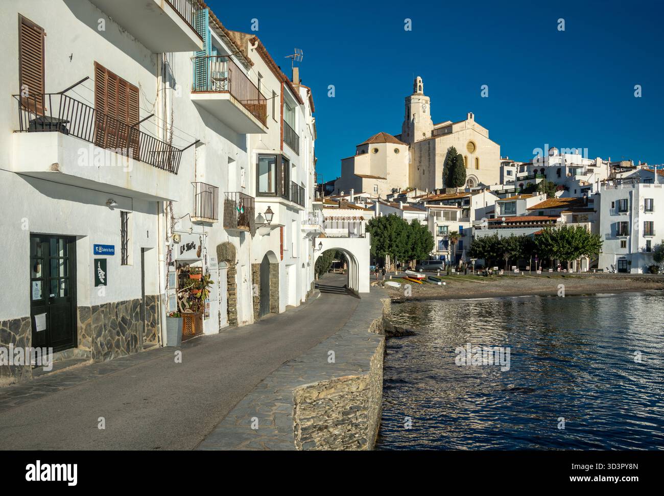 SANTA MARIA CHURCH PORT D’ALGUER BEACH OLD TOWN CADAQUES GIRONA ...