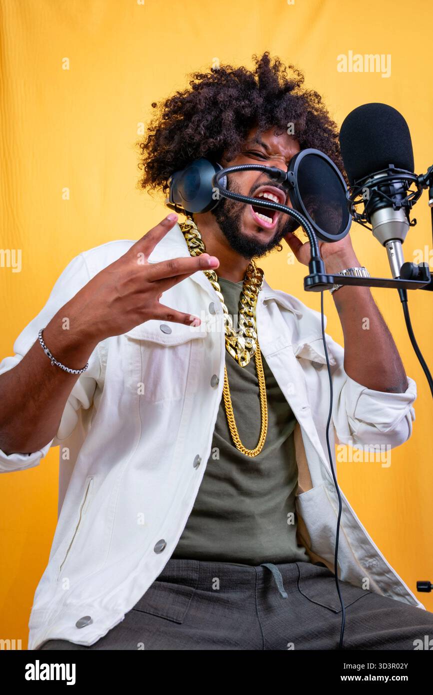 Professional studio microphone headphones hi-res stock photography and ...