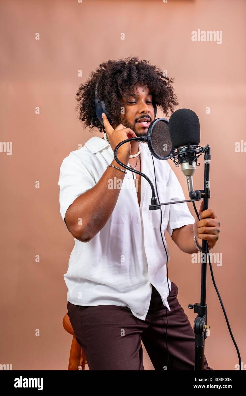 Professional studio microphone headphones hi-res stock photography and ...