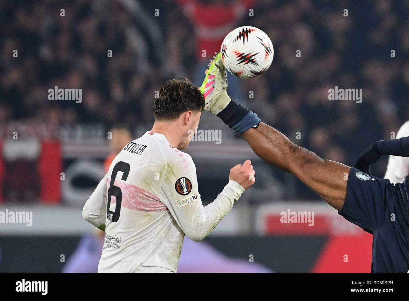 Stock photo, general. High leg, extended leg, foul, opposing player's ...
