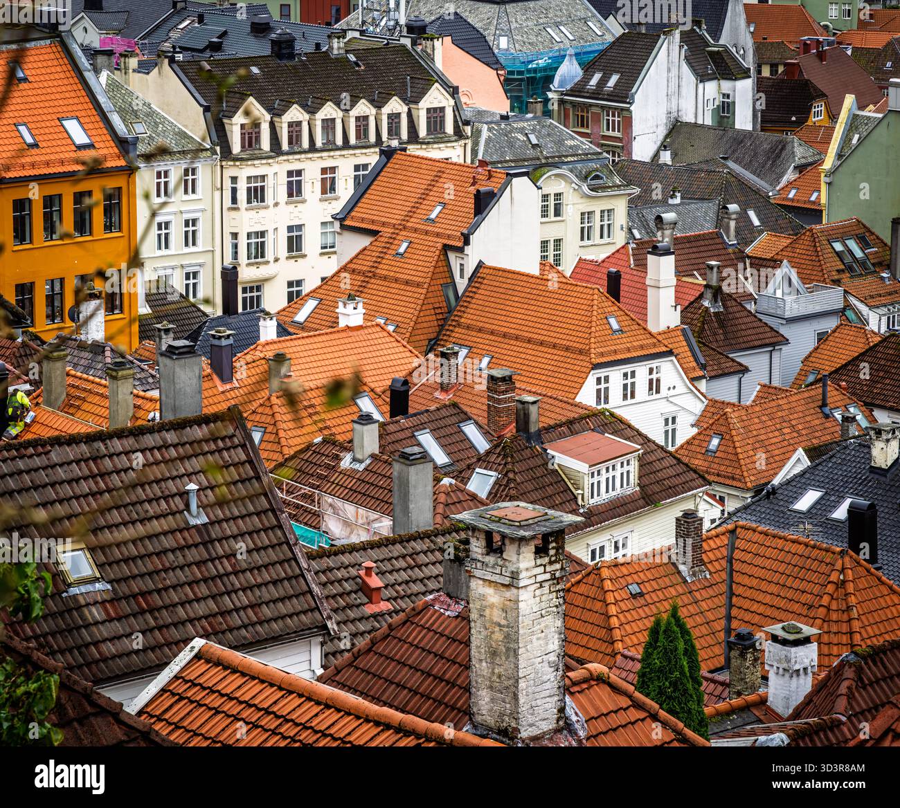 Dense historic town orange rooftops hi-res stock photography and images ...