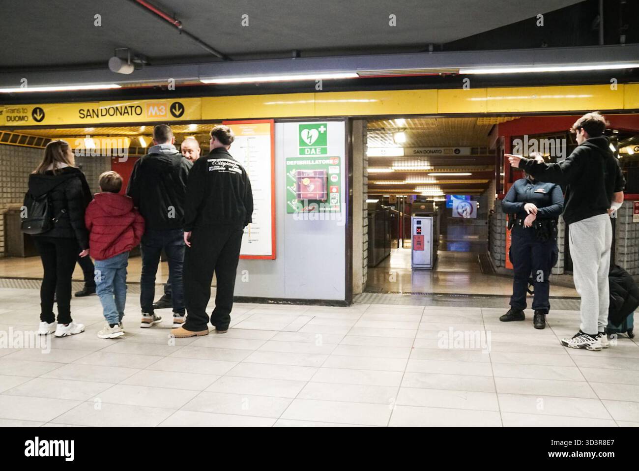 MILAN - Metro Line 3, yellow, closed due to a strike. The Milan Central ...