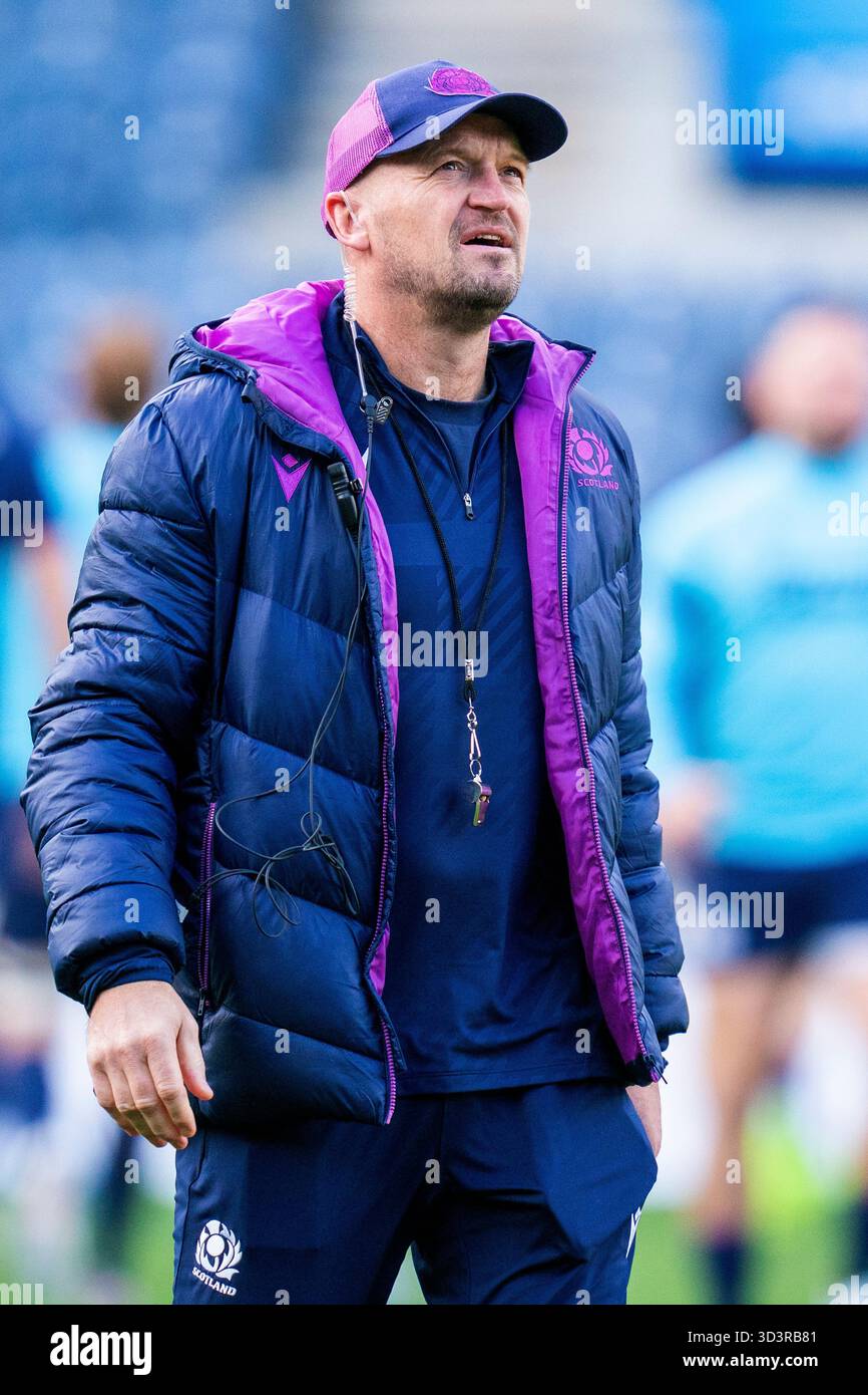Scotland head coach Gregor Townsend during the Scotland team run at ...