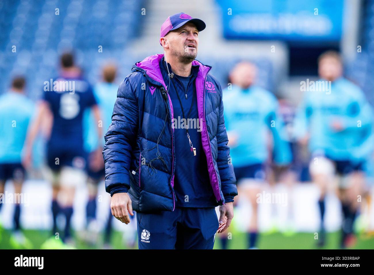 Scotland head coach Gregor Townsend during the Scotland team run at ...