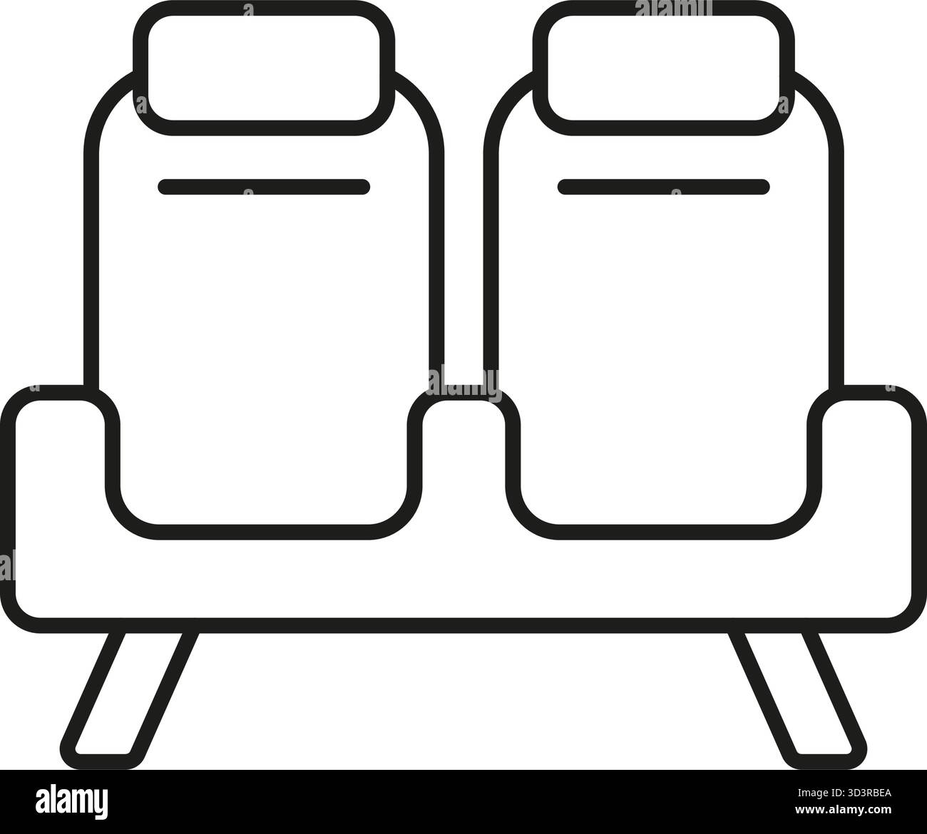 Airport And Airplane Seat Outline Icon, Passenger Waiting And Flight ...