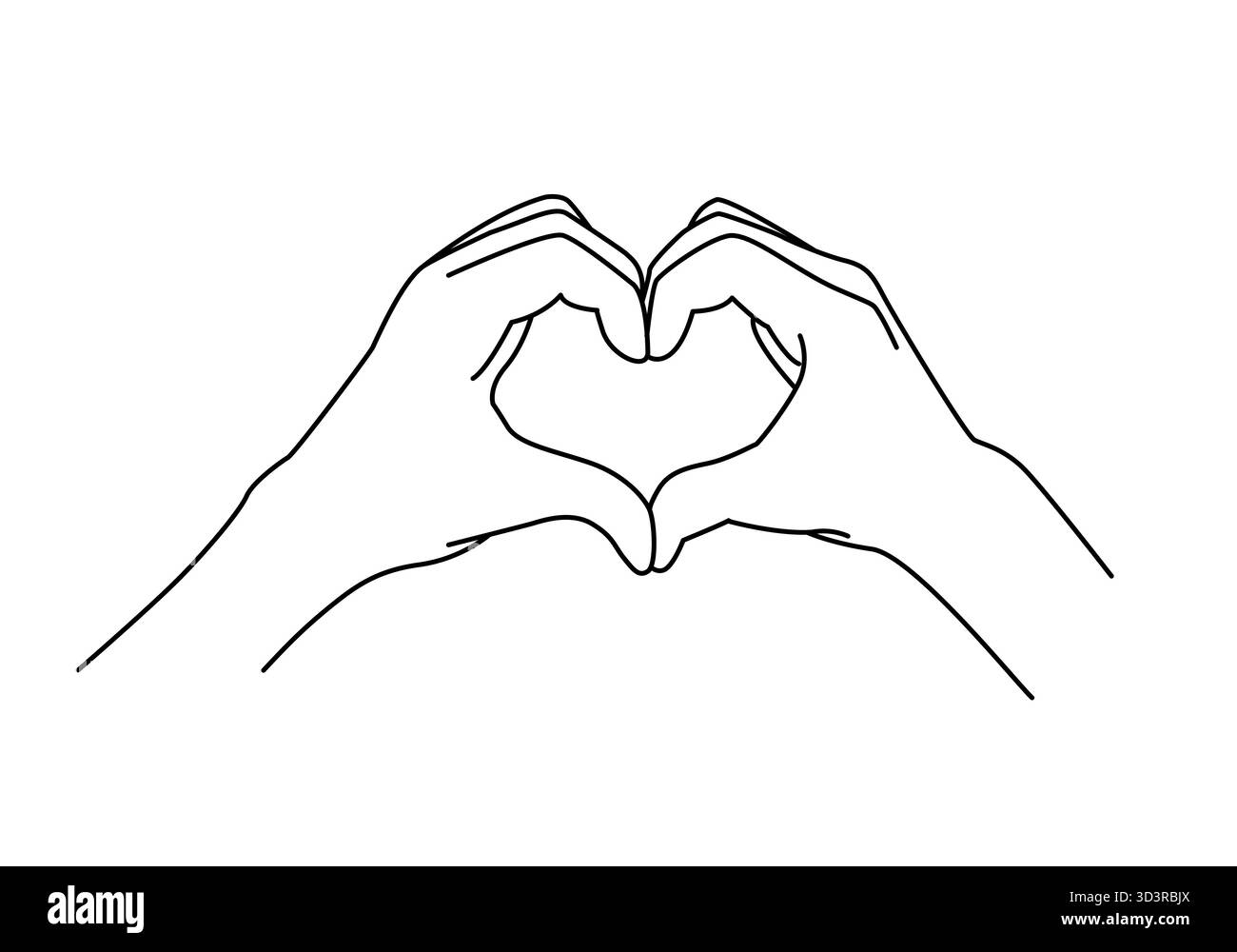 Heart Hands Line Art Stock Vector Image & Art - Alamy