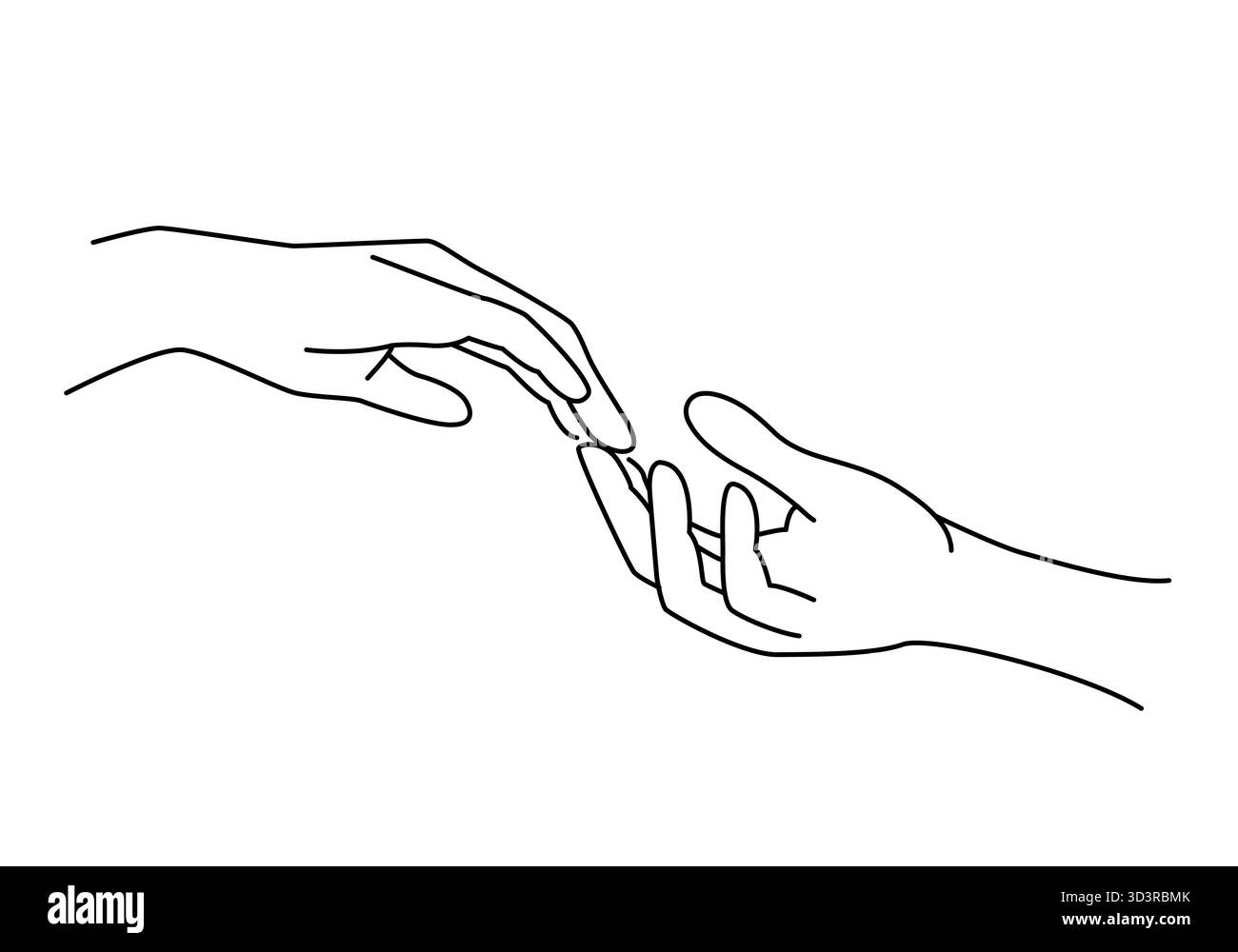 Elegant line art gesture Cut Out Stock Images & Pictures - Alamy