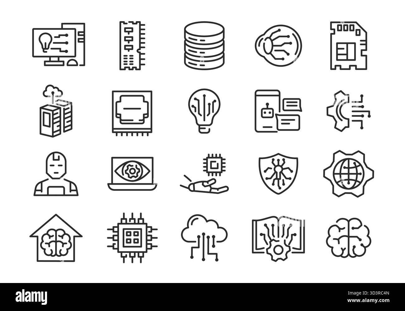 Artificial intelligence ai virtual brain Black and White Stock Photos ...