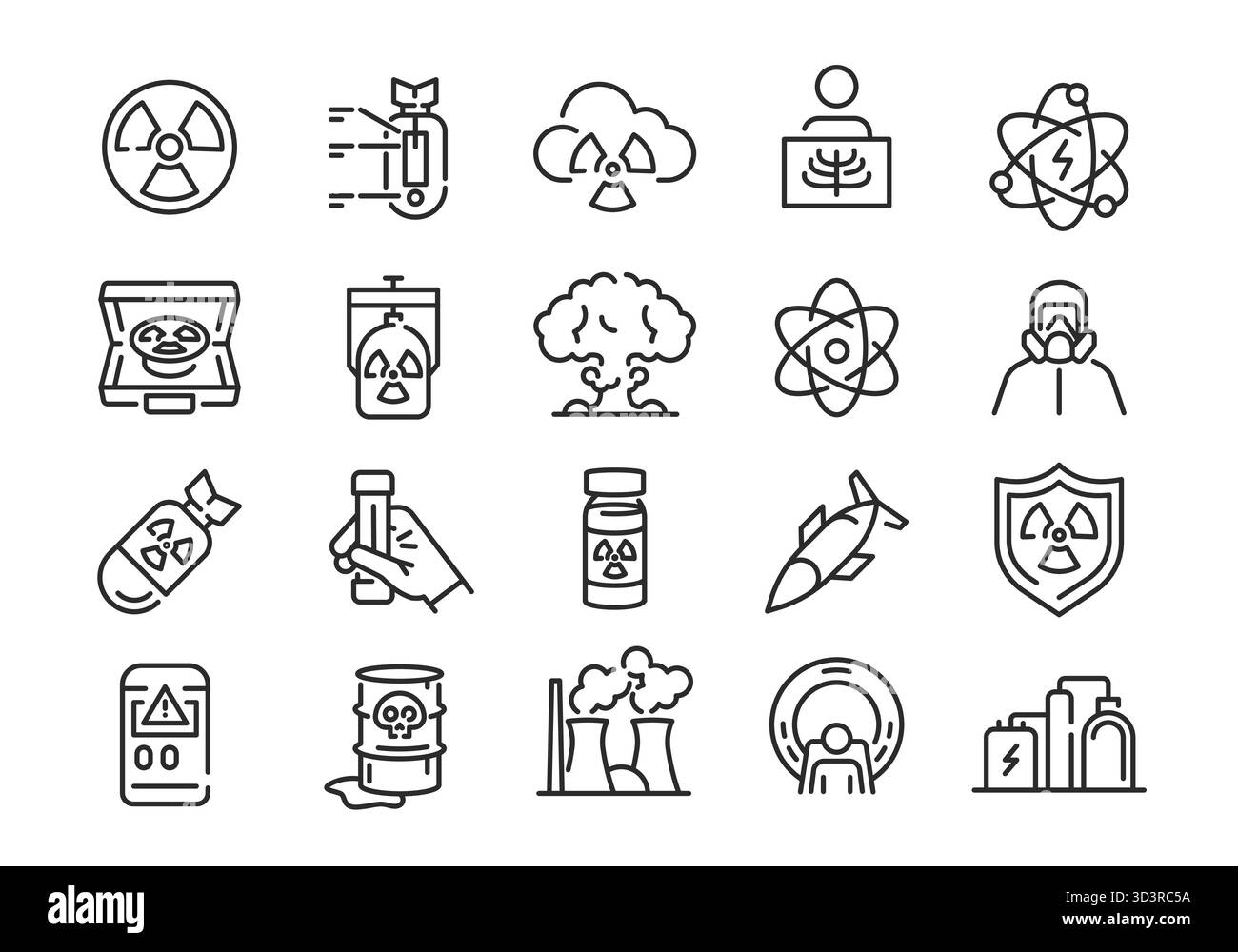 Toxic radiation icons set Cut Out Stock Images & Pictures - Alamy