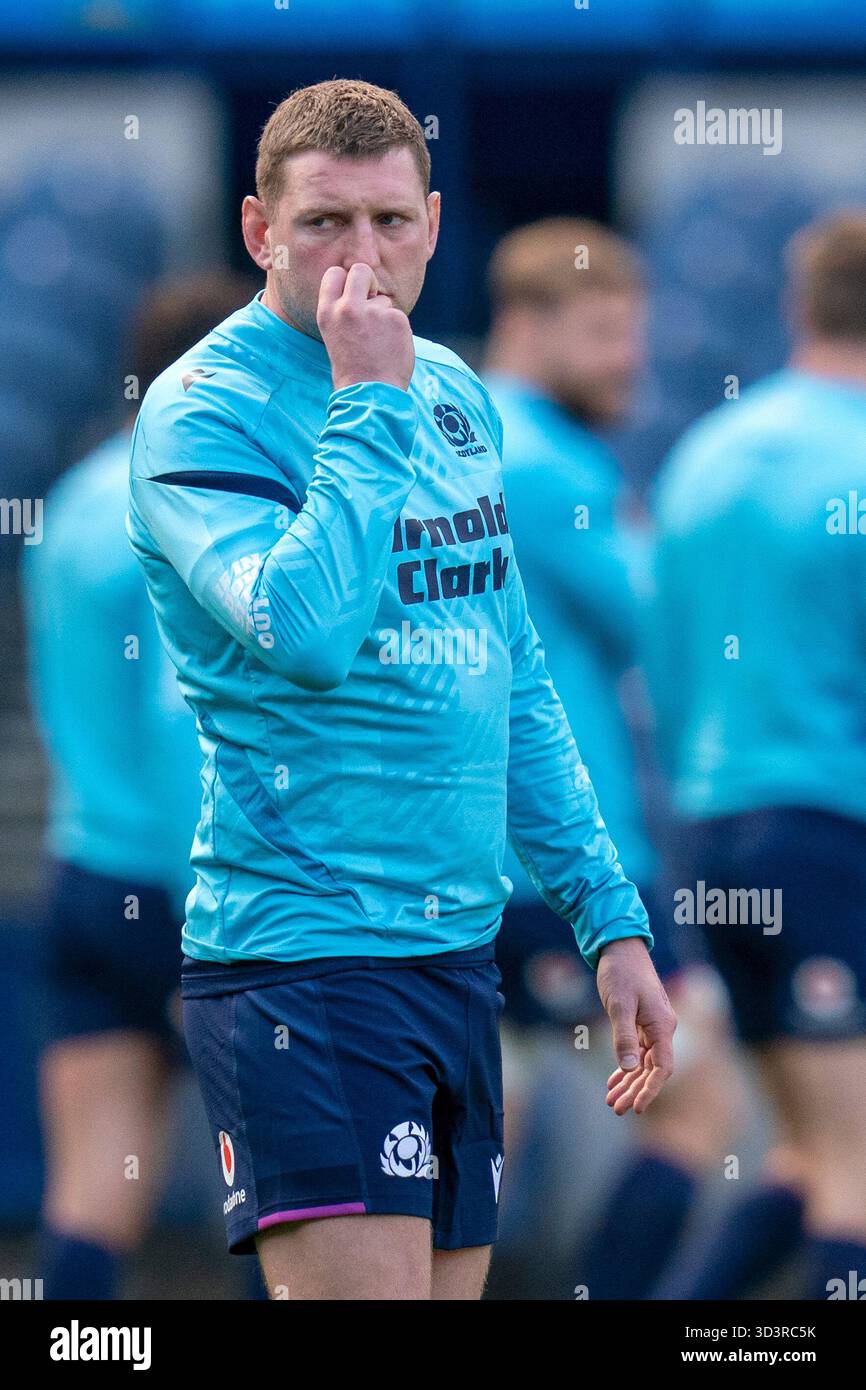 Scotland's Finn Russell during the Scotland team run at Scottish Gas ...