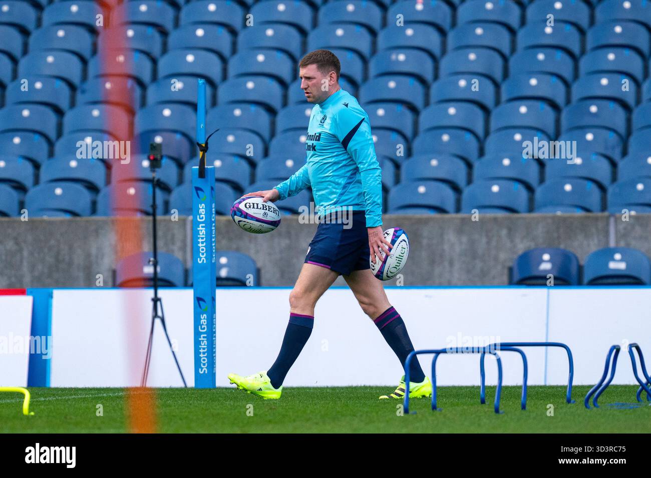 Scotland's Finn Russell during the Scotland team run at Scottish Gas ...