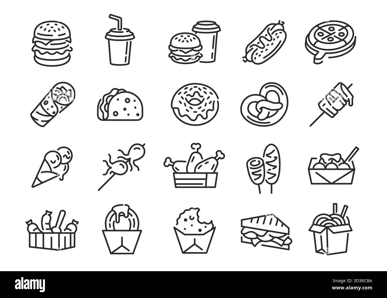 Icons taco food Black and White Stock Photos & Images - Alamy