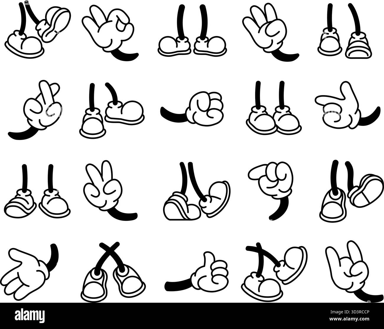 Cartoon Hands and Feet Elements Set Stock Vector Image & Art - Alamy