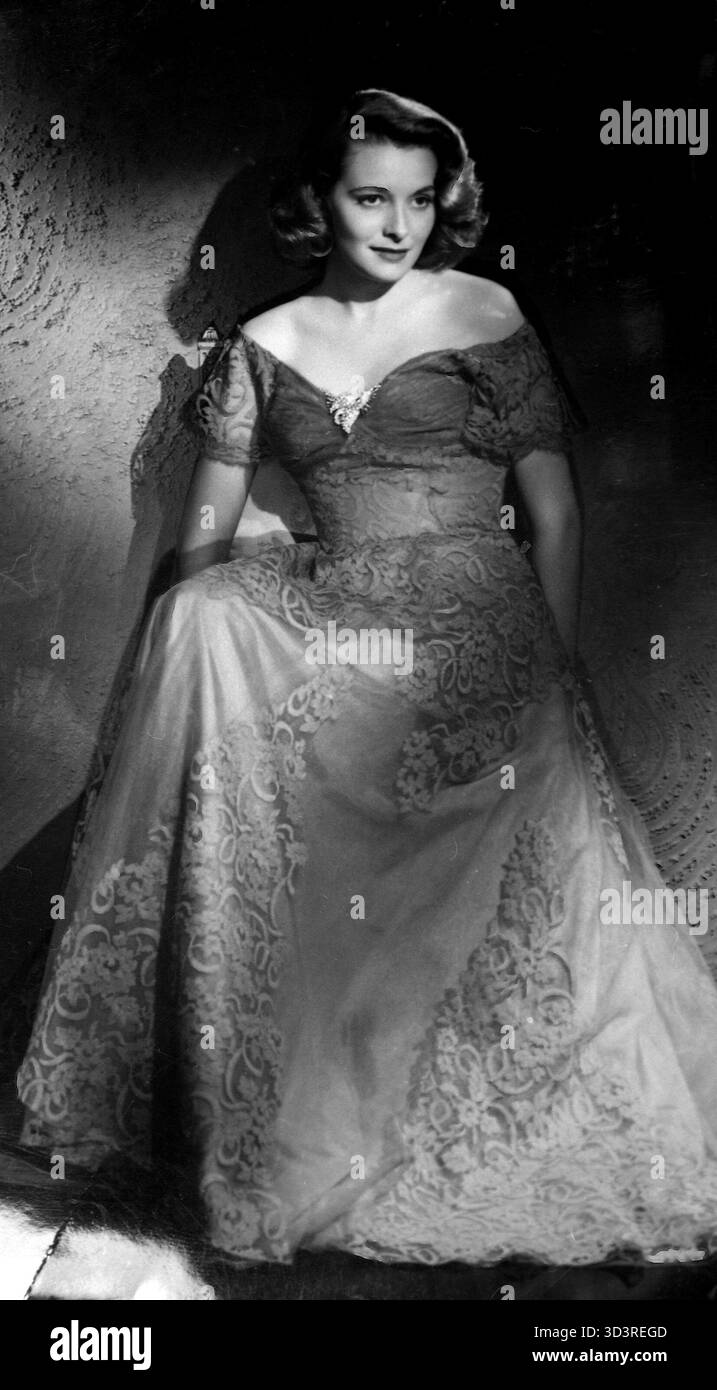 American actress Patricia Neal wearing a long dress, USA 1950s Stock ...