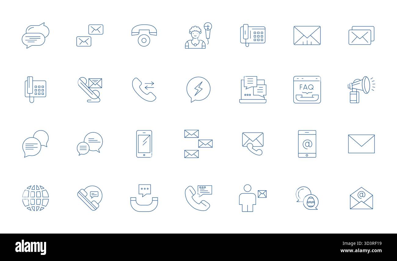 Precision-engineered 28 Thin Line vector icons for Communication Icon ...