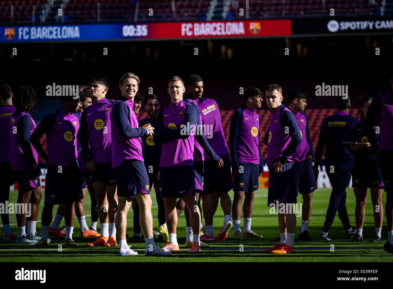 Frankie De Jong (FC Barcelona) and Dani Olmo (FC Barcelona) are seen during FC Barcelona's first ...