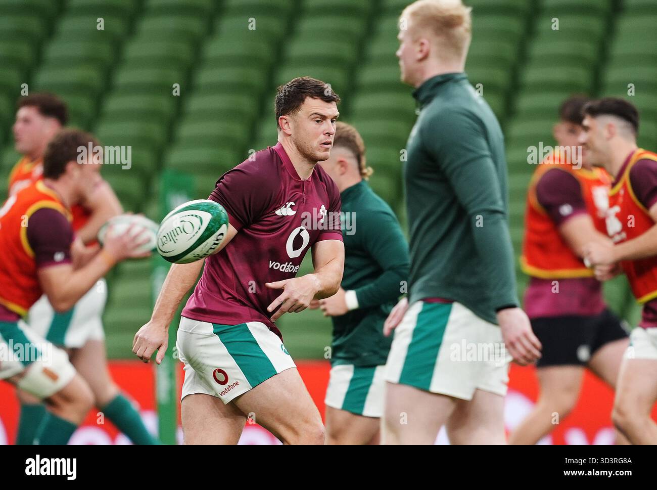 Ireland's Tom Farrell during the captain's run at the Aviva Stadium in ...